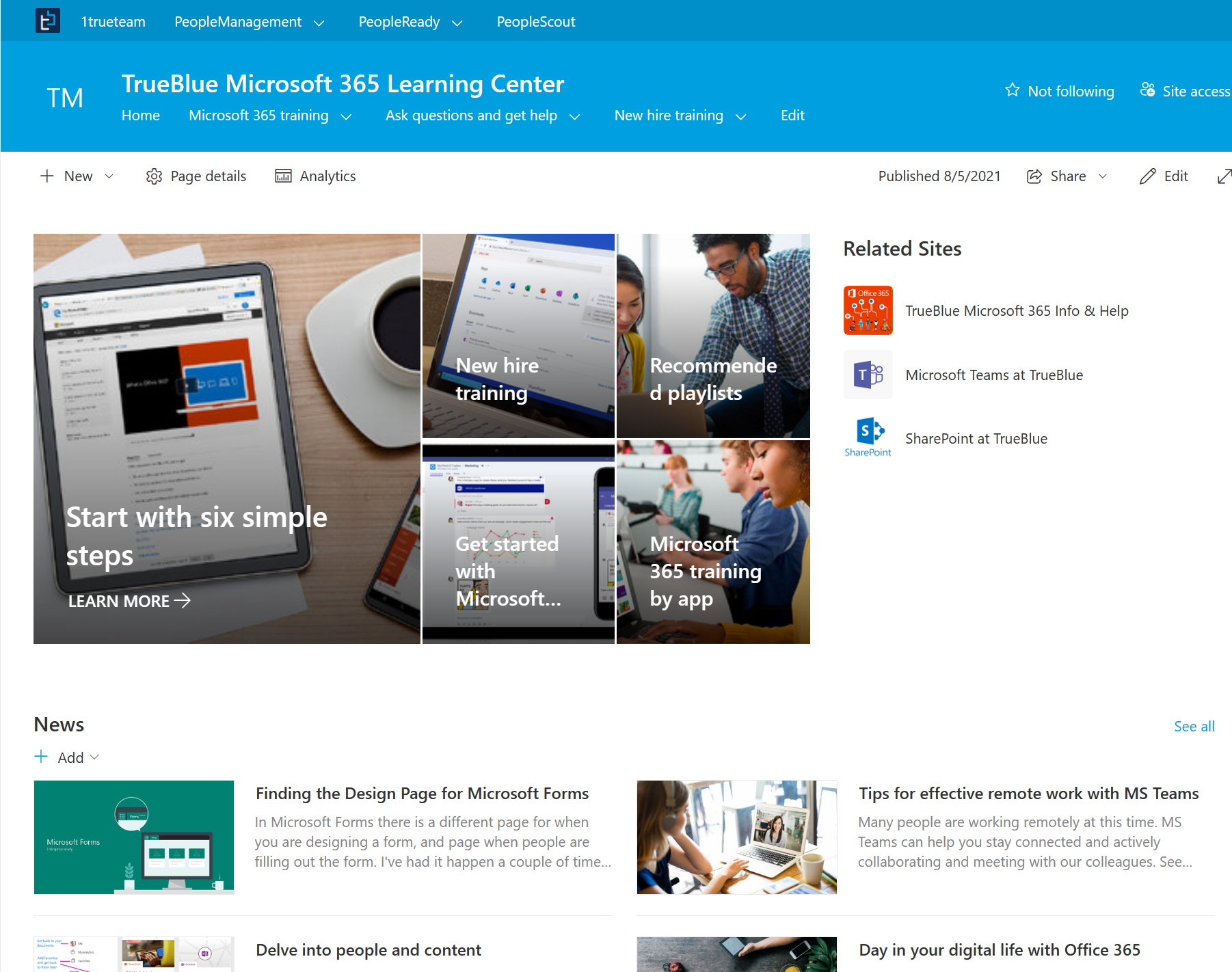 Other SharePoint Site Examples – Eyes on M365